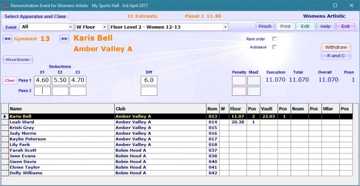TScore® – Trampoline and Gymnastics Scoring